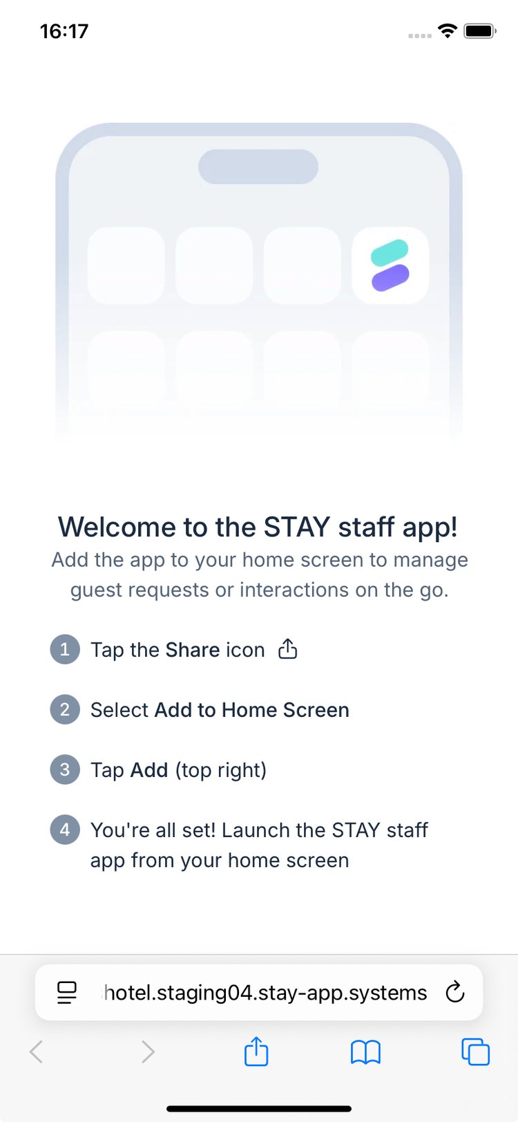 How to add the staff app to a smartphone home screen