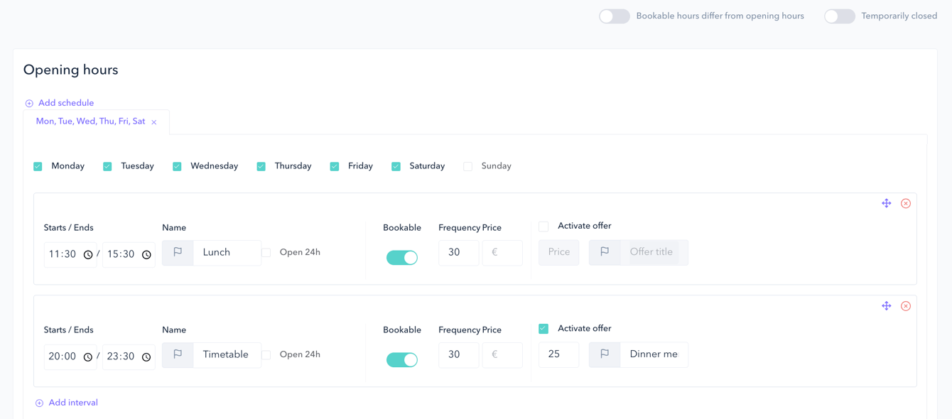 How to set up the on-demand booking system for a restaurant