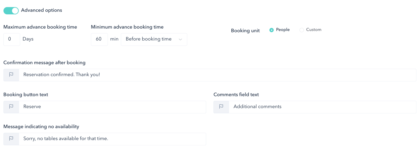 How to set up the quota-based booking system for a restaurant