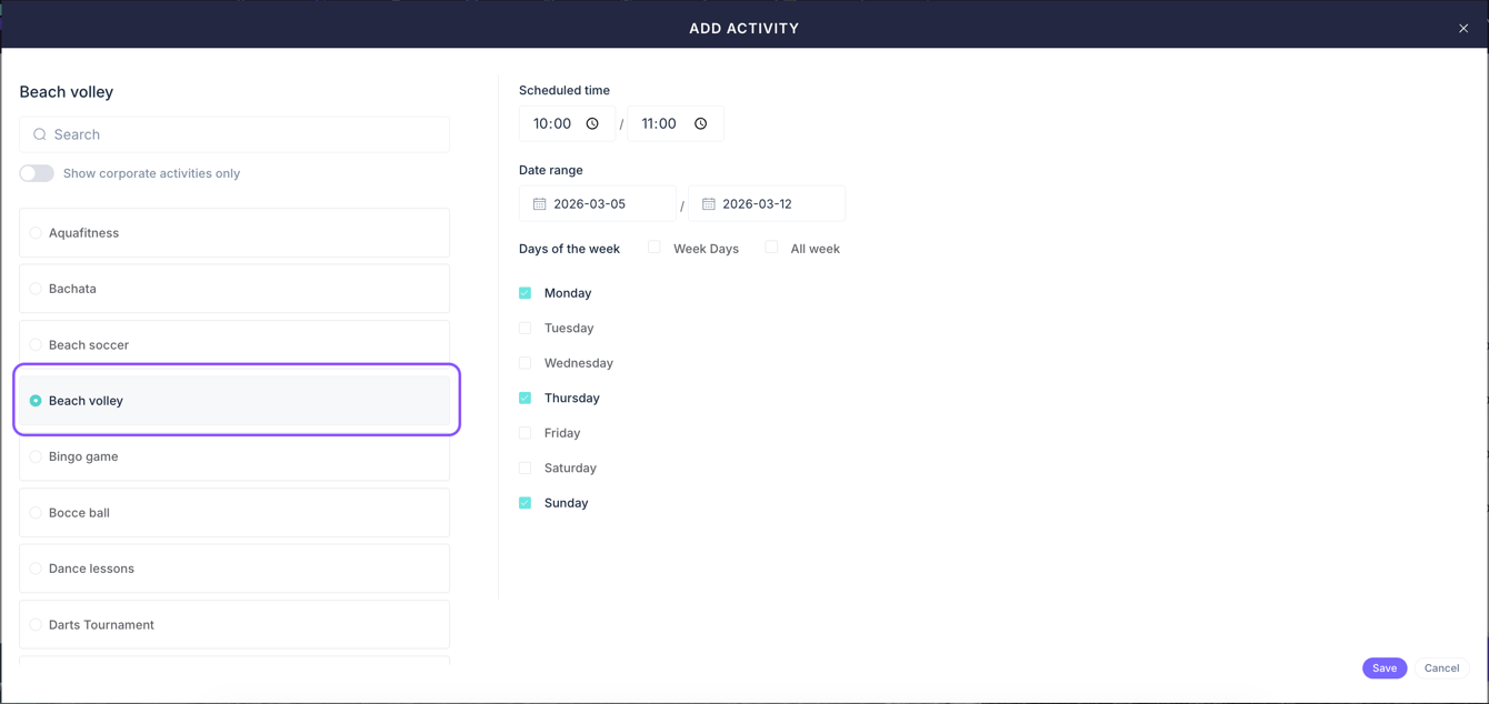How to add an activity to a calendar